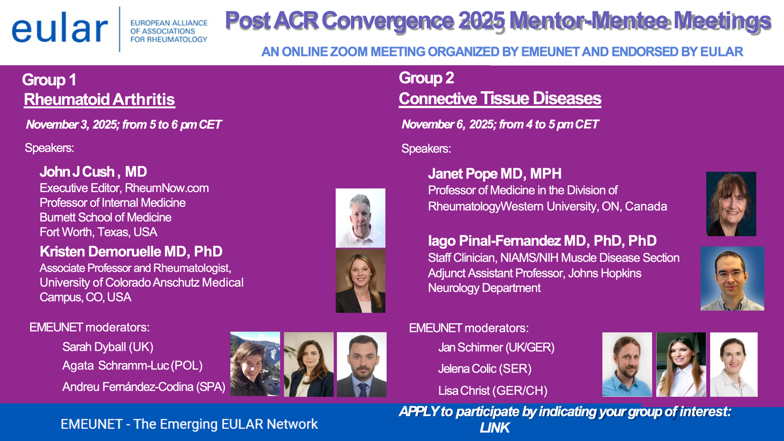 Post ACR Convergence 2025 Mentor-Mentee Meetings – EMEUNEWS